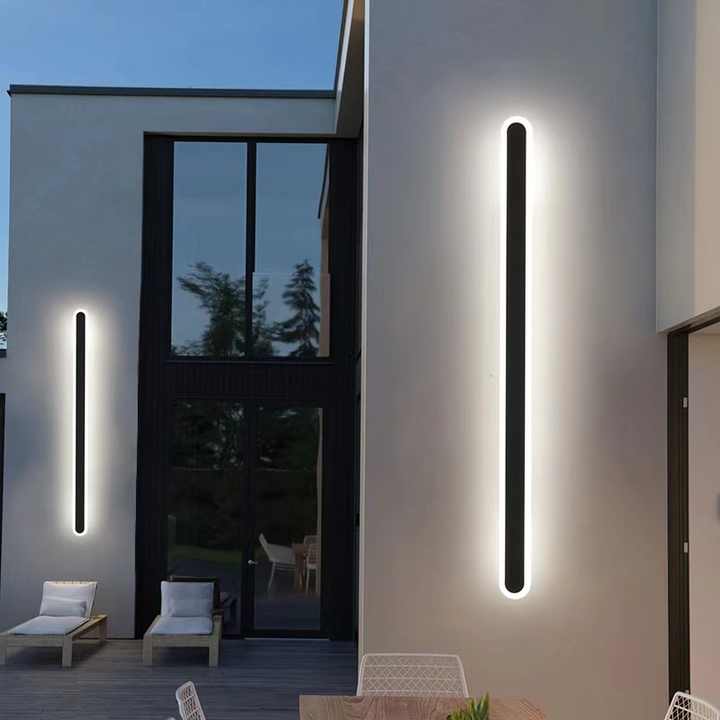 110V 220V Modern Exterior Linear Strip Wall Lamp Indoor Garden Sconce ...