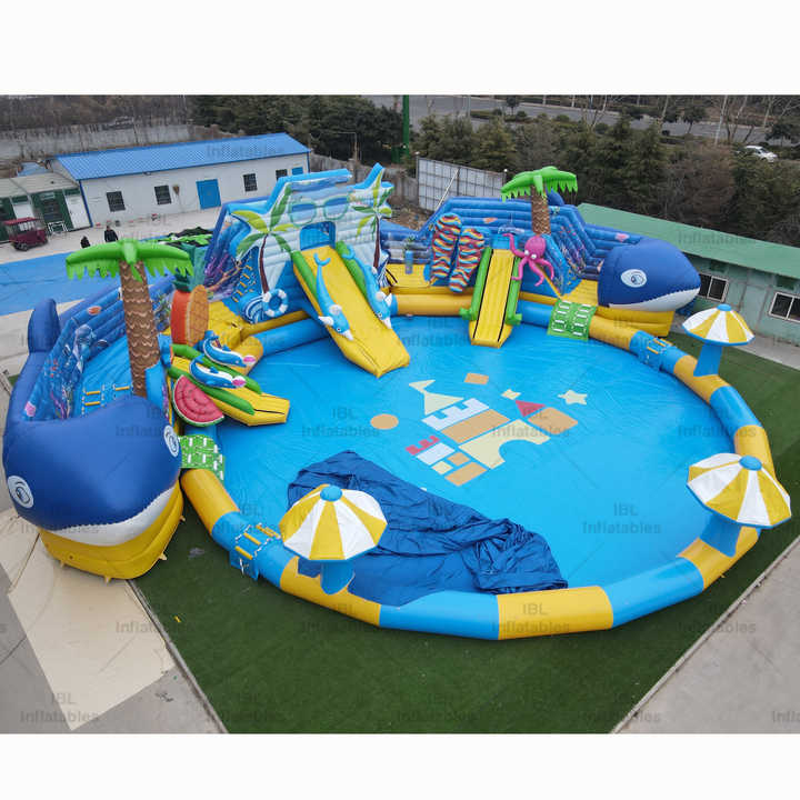 Commercial Design Custom Inflatable Land Water Park With Slides China ...
