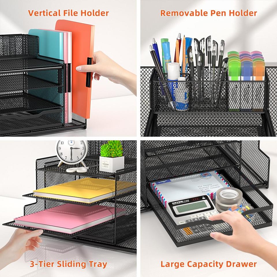 4-tier Paper Letter Tray - Efficient Office Organizer