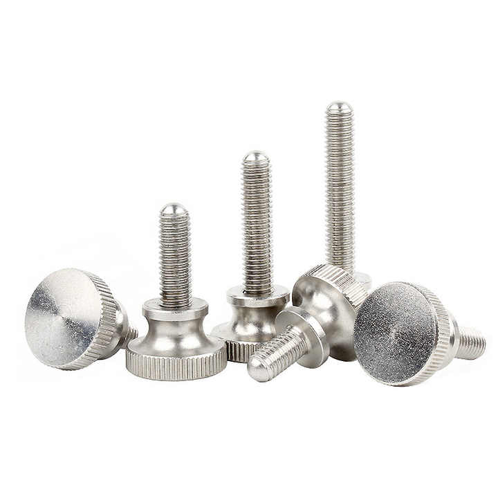 M2 M2.5 M3 X 6mm 7mm 8mm 10mm 12mm to 35mm Flat Knurled Head Thumb Screws 304 Stainless Steel ...