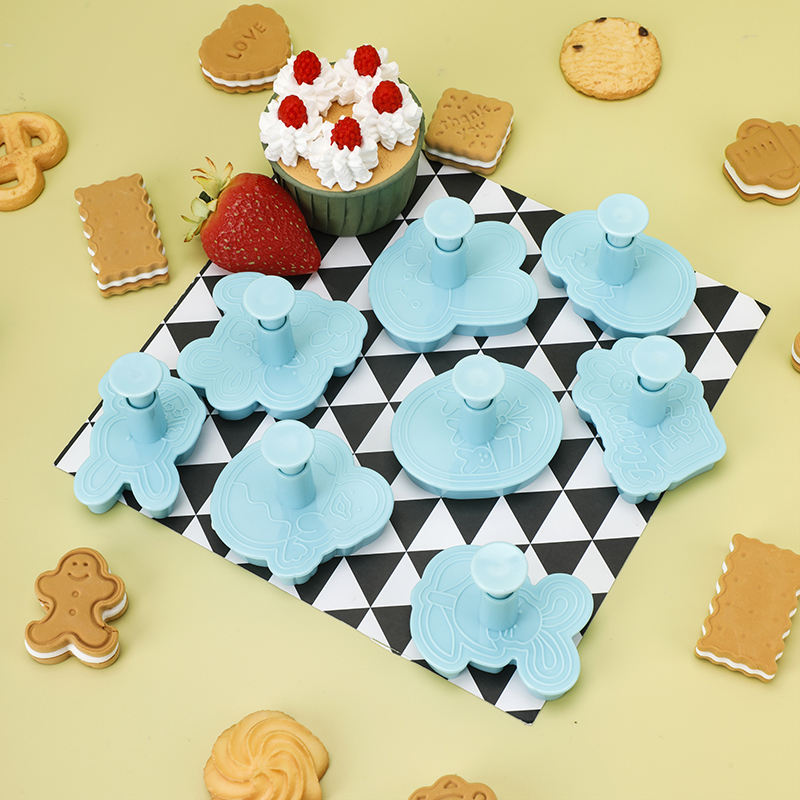 Blue Easter Series 3D Cartoon Shape Eco-Friendly Plastic Cookie Cutters ...