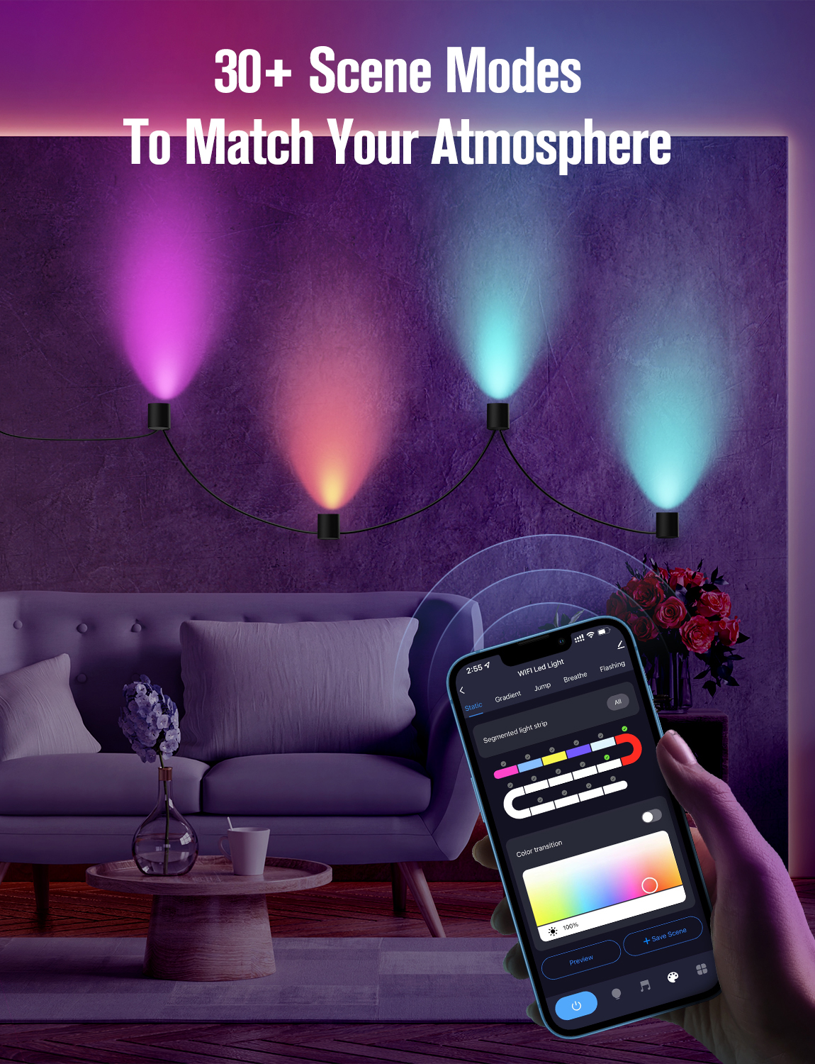 Nordic Modern Minimalist dimmable Wall Smart Light - HiMojo