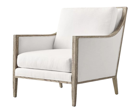 french classic contemporary slope arm low back chair solid oak wood ...