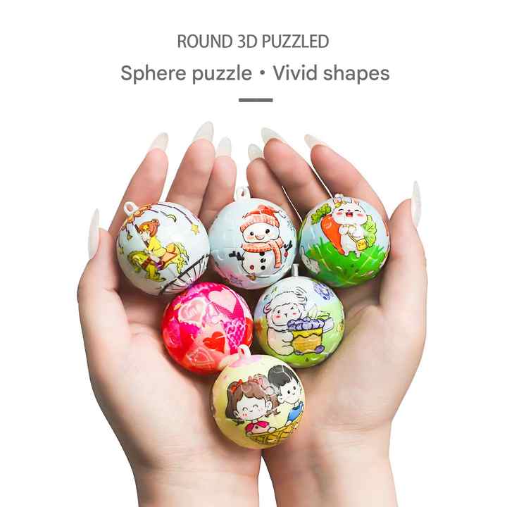 3D Spherical Puzzle Toy Cartoon Assembly Plastic ABS Bath Toy Keychain ...