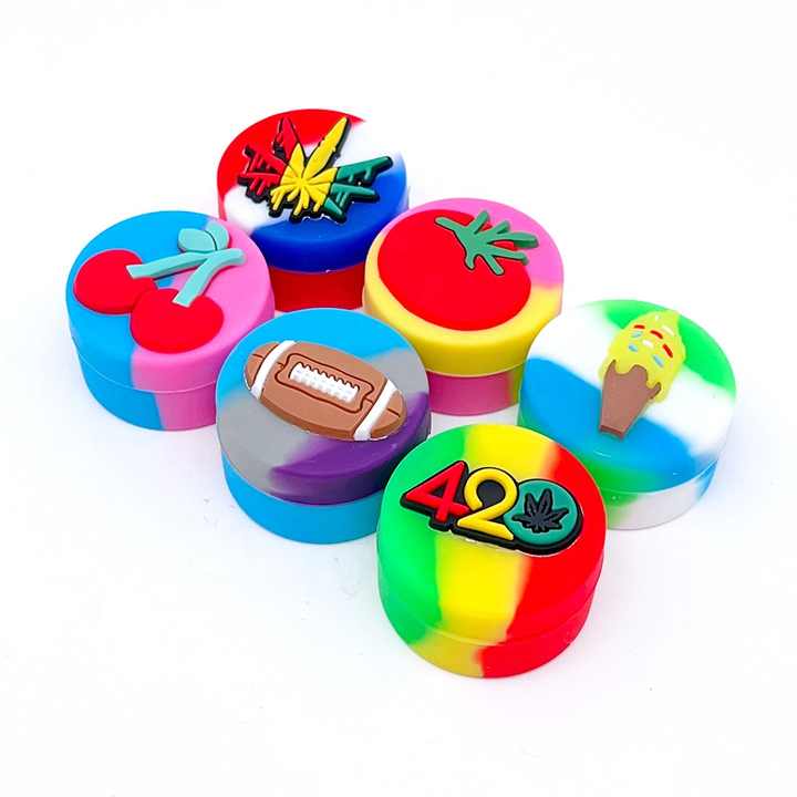 5ml Nonstick Cartoon Silicone Wax Container Oil Container Glass Jar ...