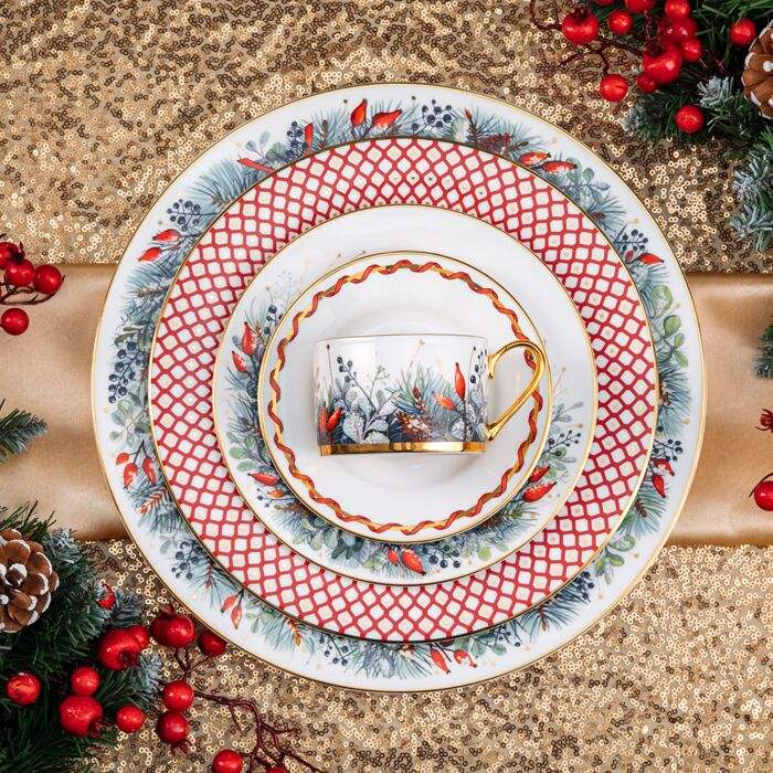 Wholesale Christmas Ceramic Dinner Plate Set Holiday Decorative ...