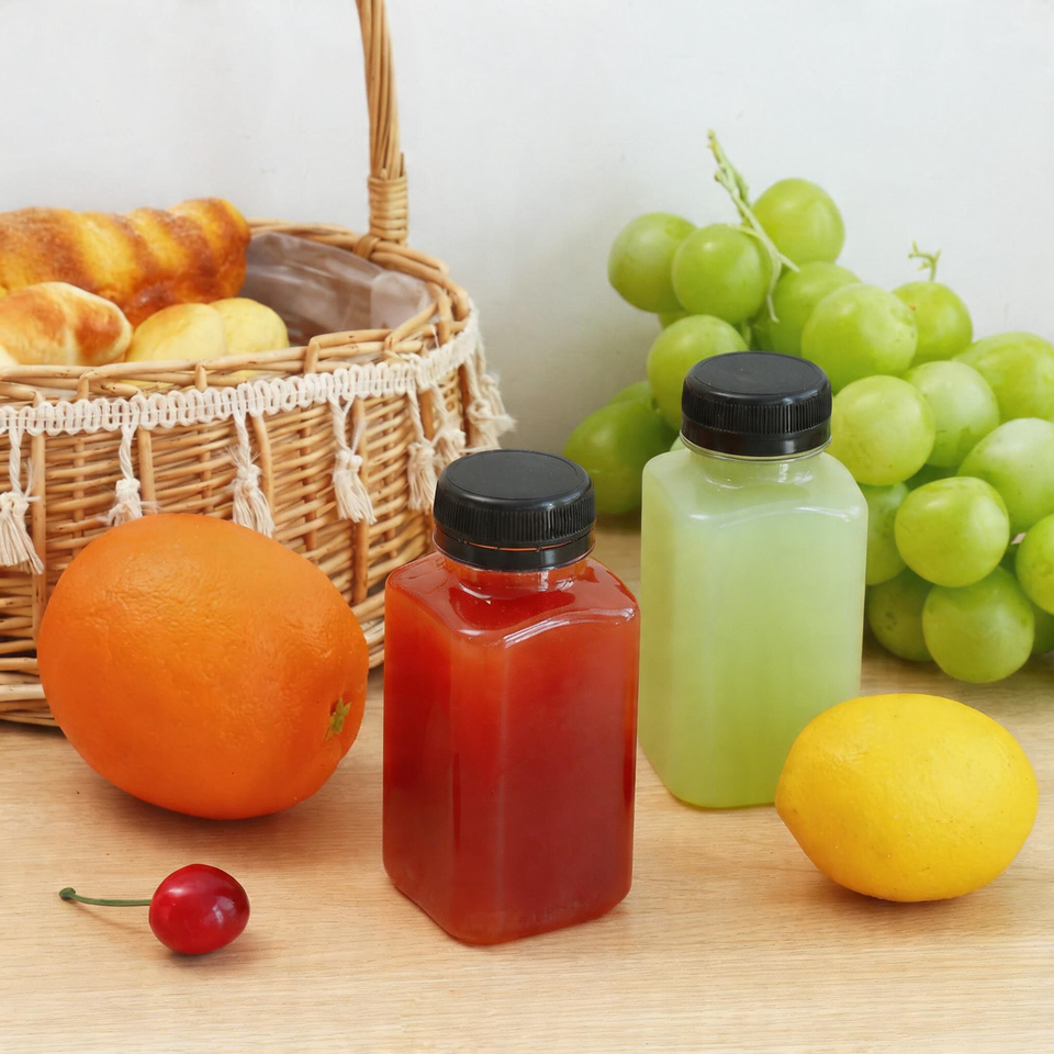 Empty Plastic Juice Bottles Free Shipping 100pcs 240ml Reusable Bulk ...