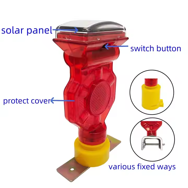 Solar Red and Blue Flashing Light Engineering Solar Warning Light ...