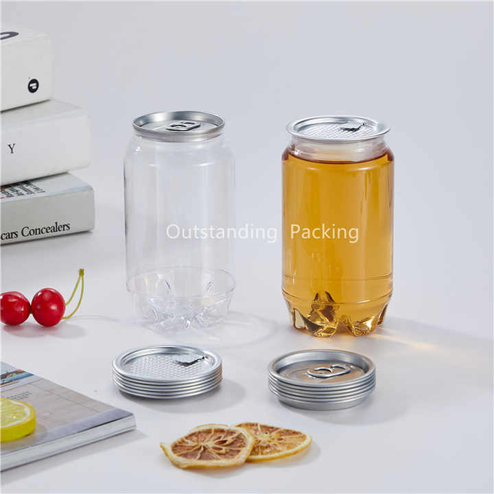 202# Soda Can PET Plastic clear Beverage Cans With Easy Open Cap ...