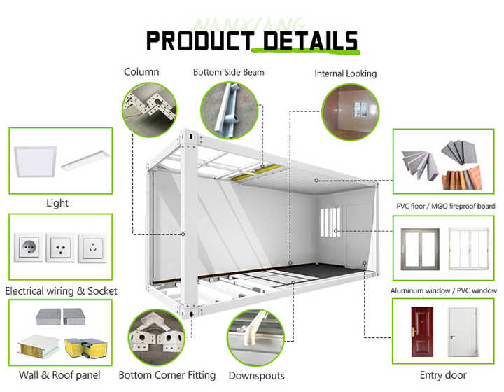 Modern Design Premade House Prefabricated 2 Storey Detachable Container House 20ft Detachable ...
