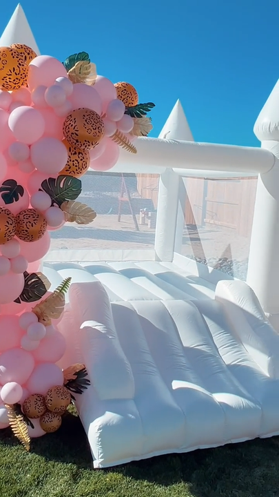 6ft Luxury All White Wedding Bouncer - Perfect for Parties