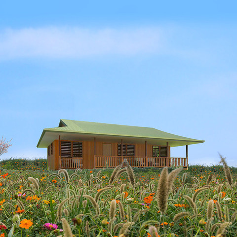 Bali Style Modern Prefab Light Steel Bungalow with Wooden Design for ...