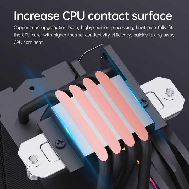 Snowman Cpu Cooler with 4 Heat Pipes - RGB Fans & Efficiency