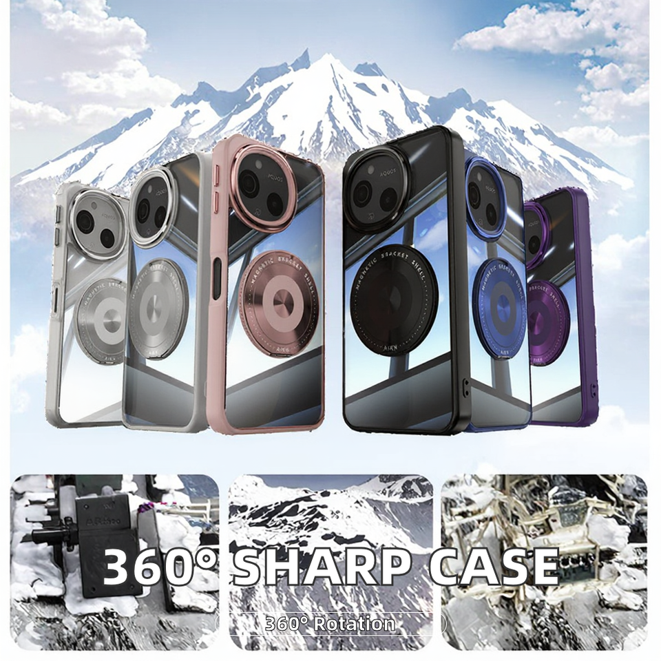Magnetic Transparent Acrylic Hard 360-Degree Rotating Case for Sharp ...