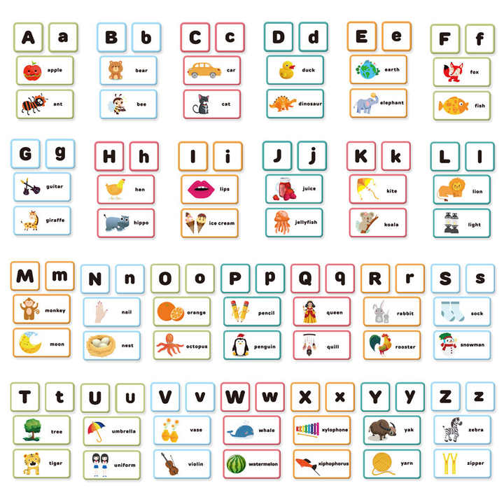 104pcs Alphabet Education Cards - Early Learning Tools