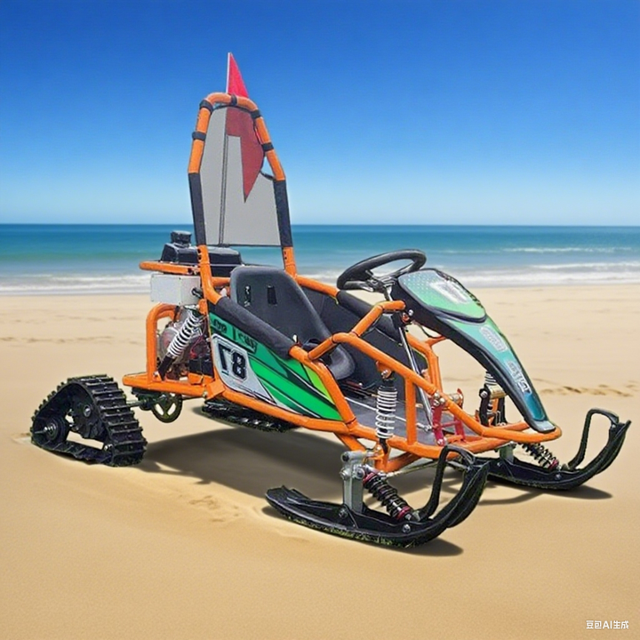 125cc Fuel Style 60km/h Snowy Ice Sled with Four-wheel Tracks Electric ...