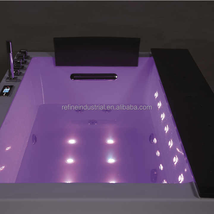 AFFINARE Acrylic whirlpool 1 Person Corner Bath Tub air Jetted Led ...