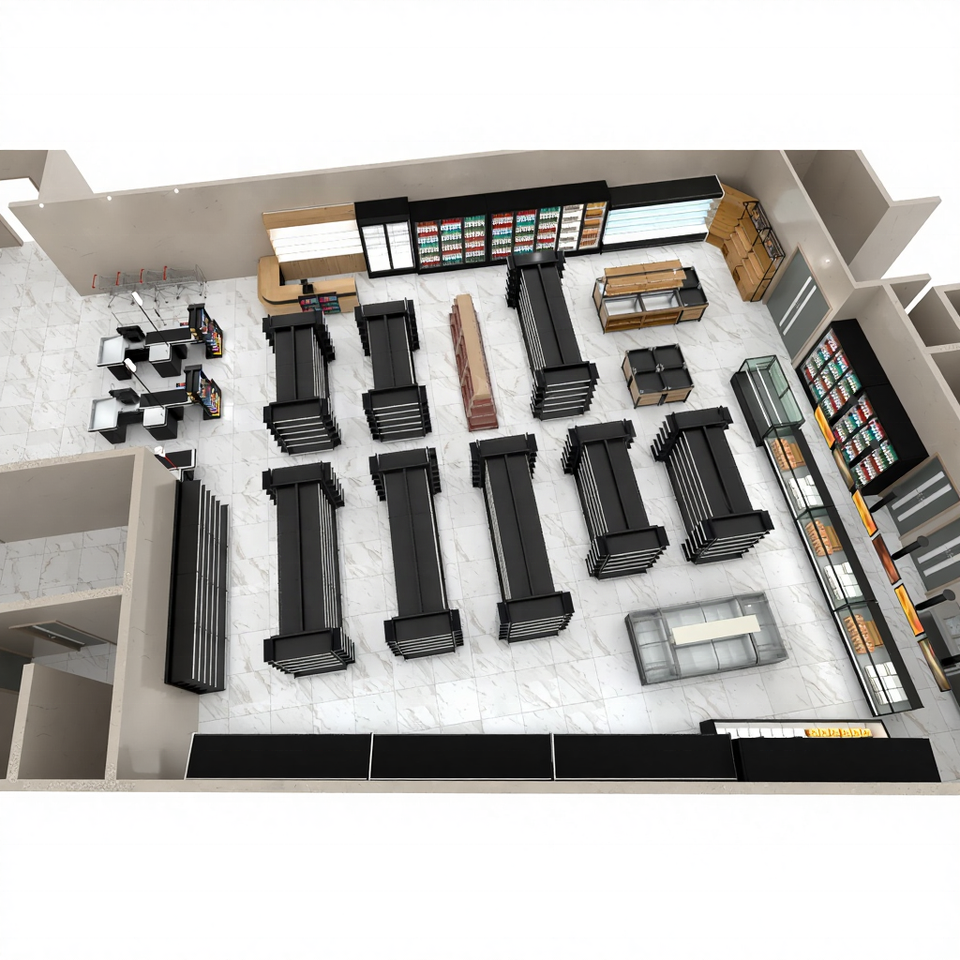 2D 3D Drawing Retail Store Shelf Ventilation Design Customized ...