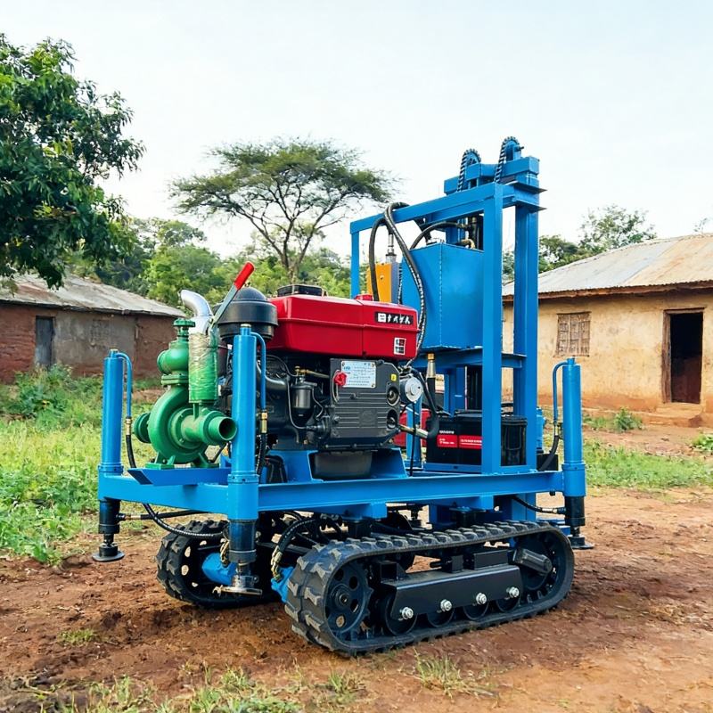 Professional Portable Diesel Drilling Rig 22HP-35HP Hydraulic Pump ...