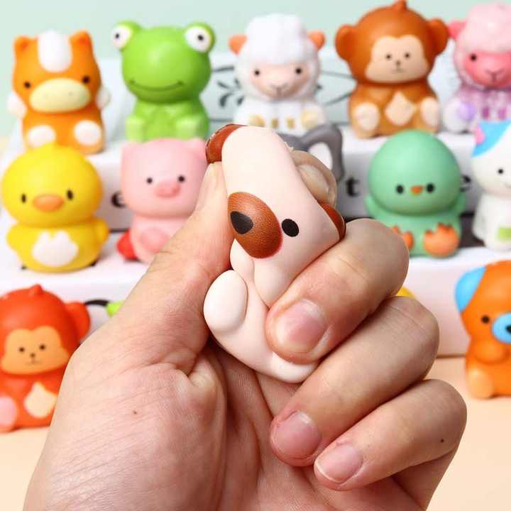 Kawaii PU Squishy Mini Cute Animals Stress Ball Squishy Keychain Toy ...