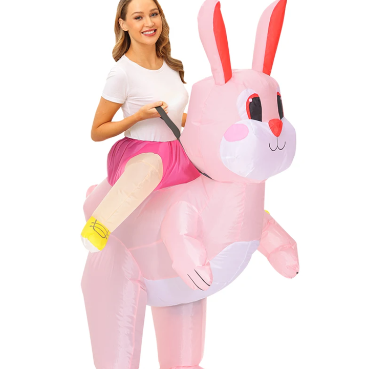 Easter Inflatable Bunny Costume Unisex Adults Funny Halloween Party ...