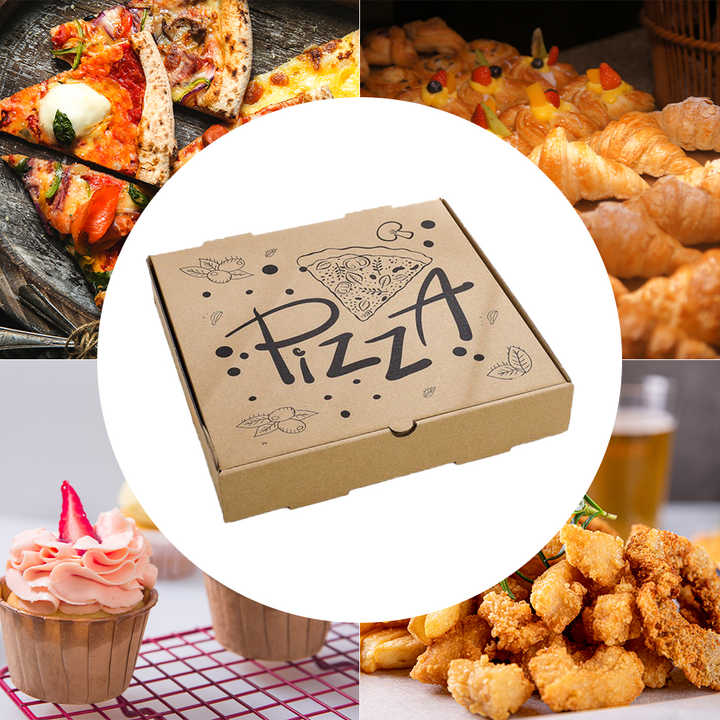 Recycle Durable Rectangular Kraft Paper Pizza Box Corrugated Cardboard ...