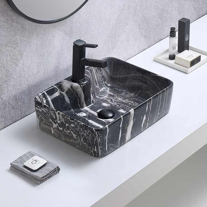 Countertop Marble Stone Ceramic Wash Hand Basin Bathroom Vessel Sinks ...