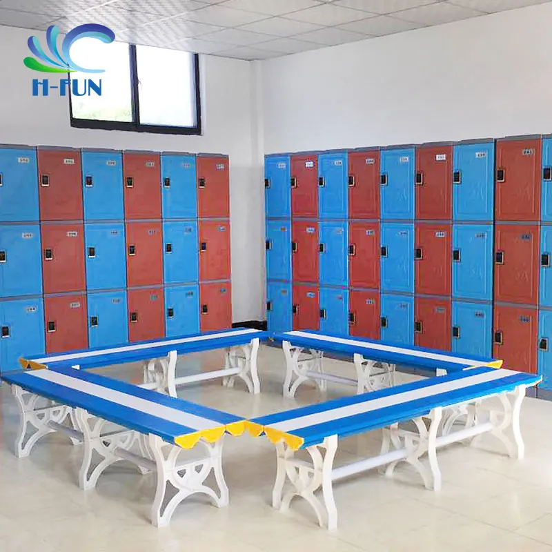 Modern Swimming Pool Changing Room Design - Durable Benches