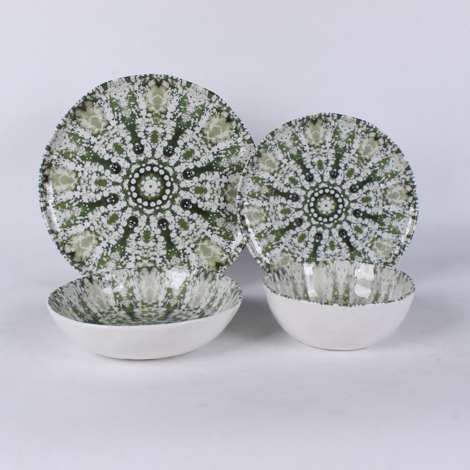 12pcs/16pcs Ceramic Dinnerware Set with Digital Printing Dishes ...