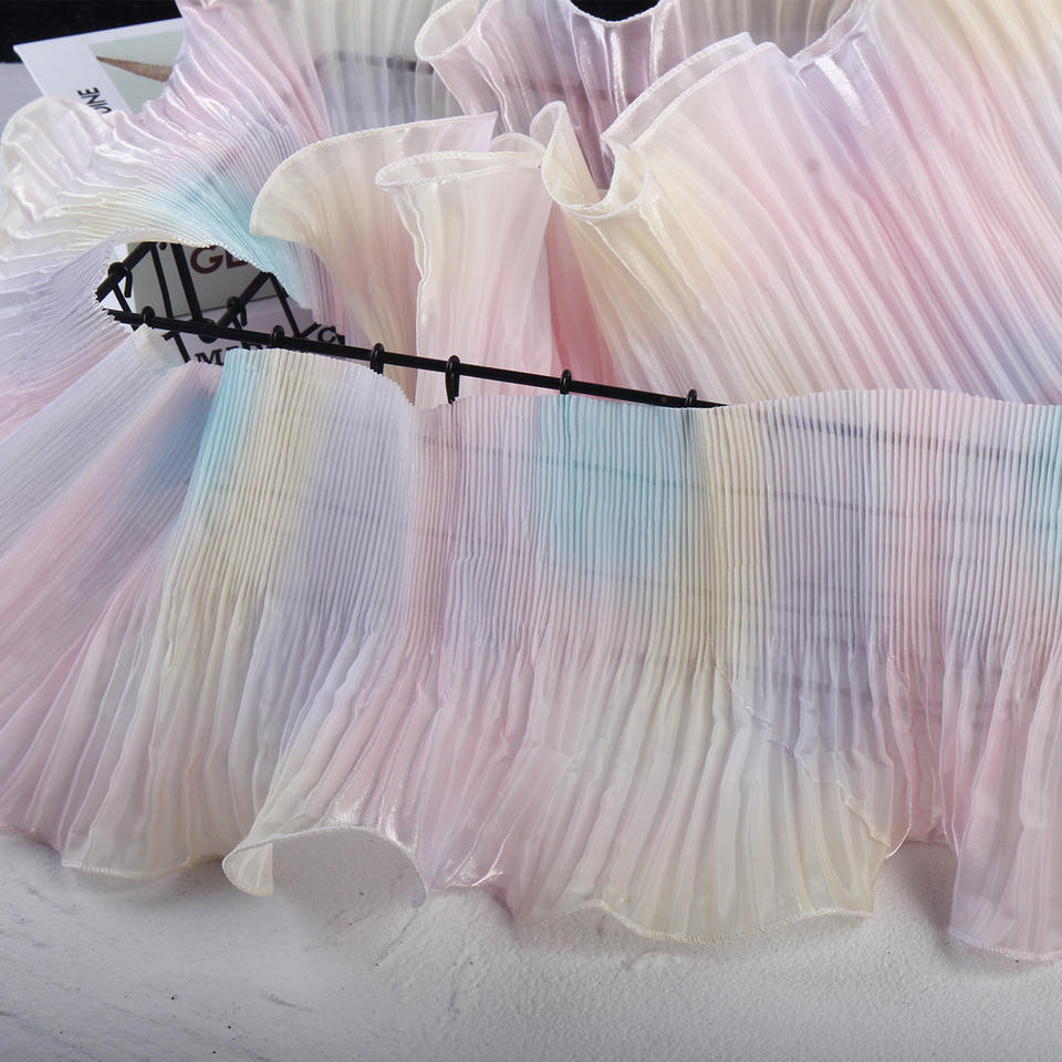 15CM Mermaid Pleated and Wrinkled Flower Trim Bridal Lace