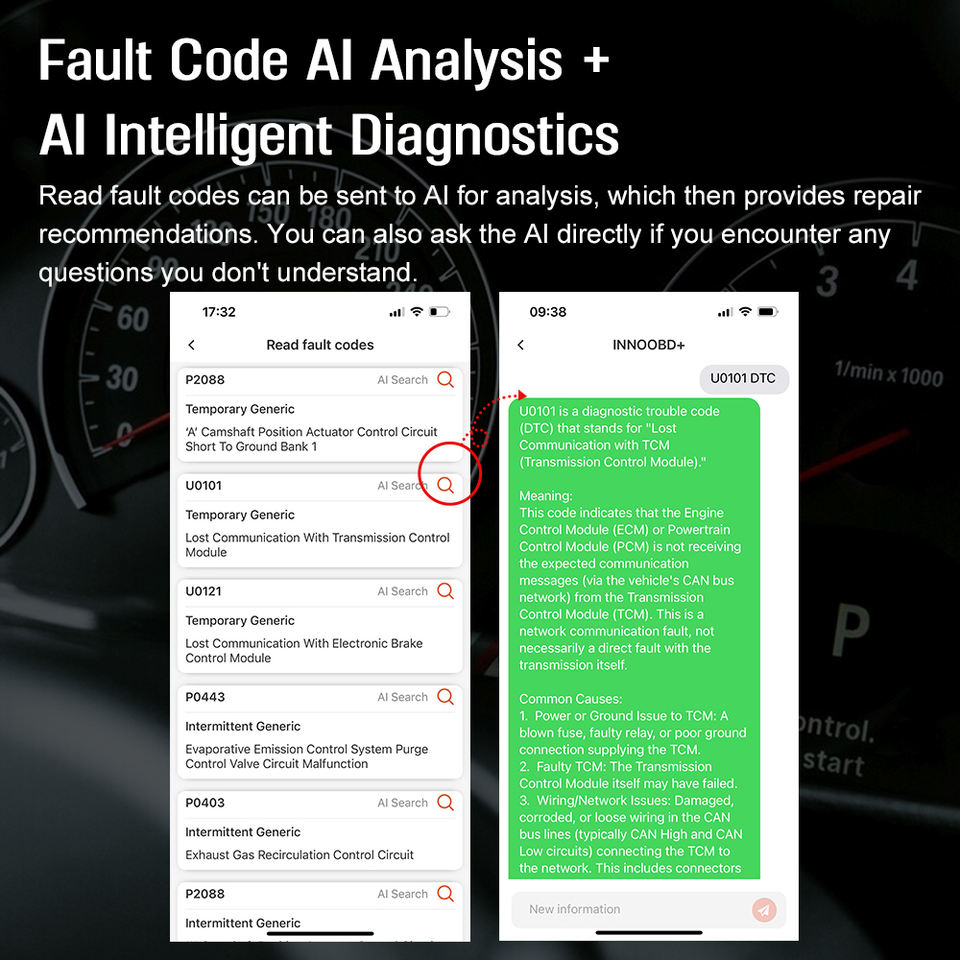 NEW AI Blue Tooth OBD2 Scanner Car Diagnostic Tool 4 System Fault Code ...