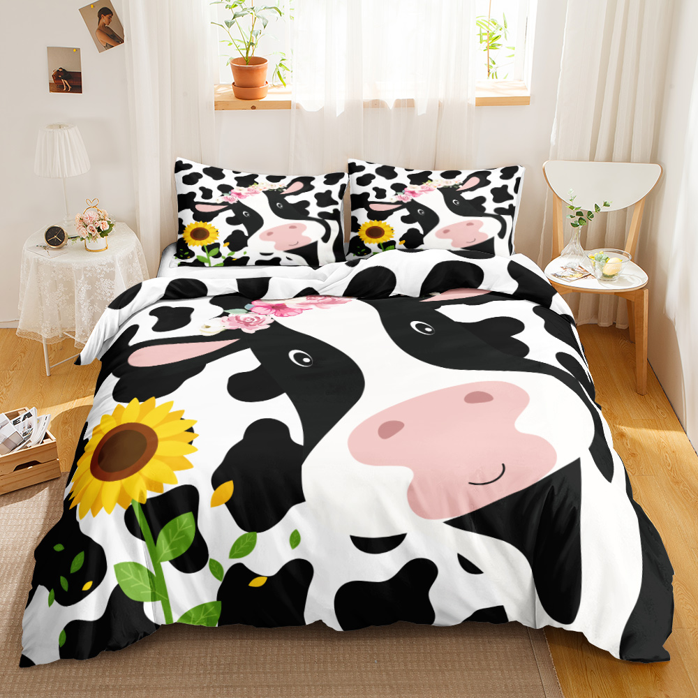 Cow print comforter set queen store