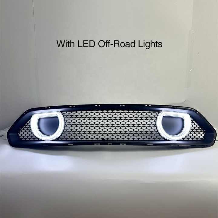 MACH 1 Style Front Bumper Grill with LED Off-Road Lights for Ford ...