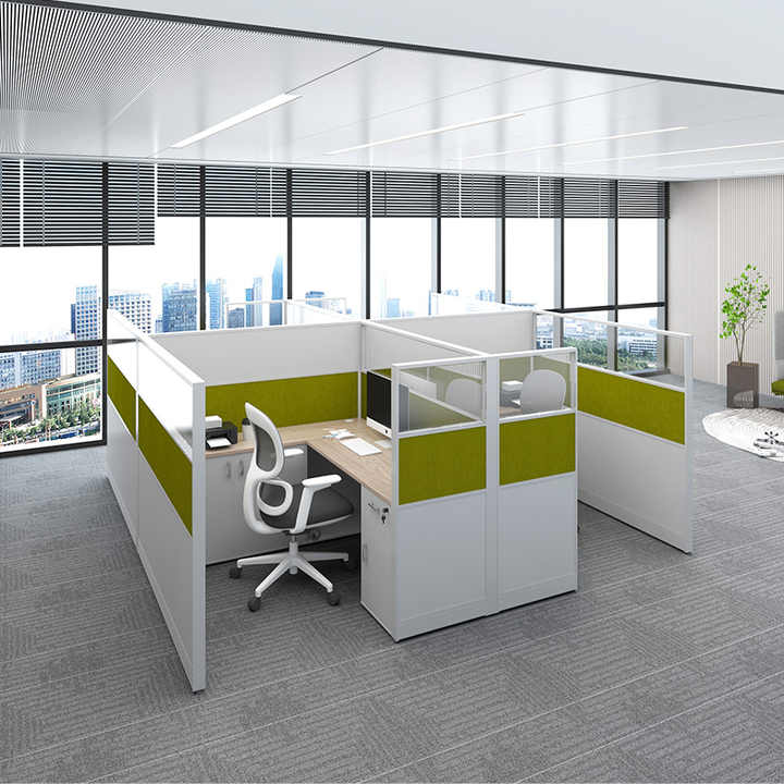 Modern High Wall Office Cubicle Design for 4 Person