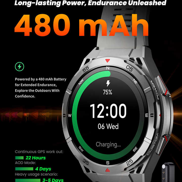 2025 New AMOLED Display X2B Outdoor Smart Watch with GPS Positioning ...
