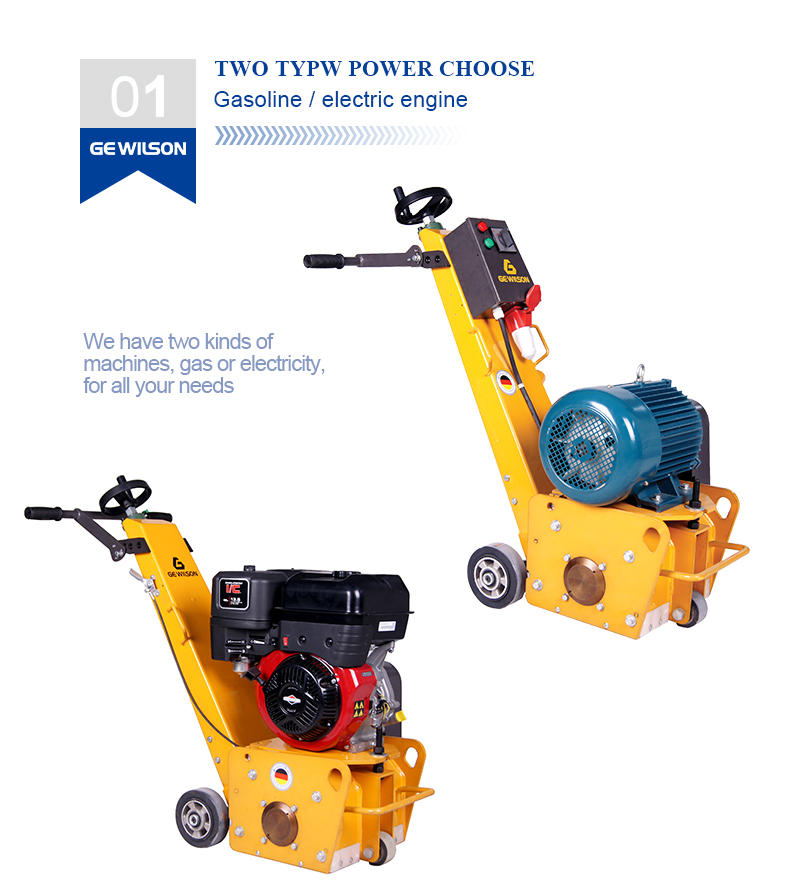 GSM250 gasoline/electric concrete scarifier road milling construction ...