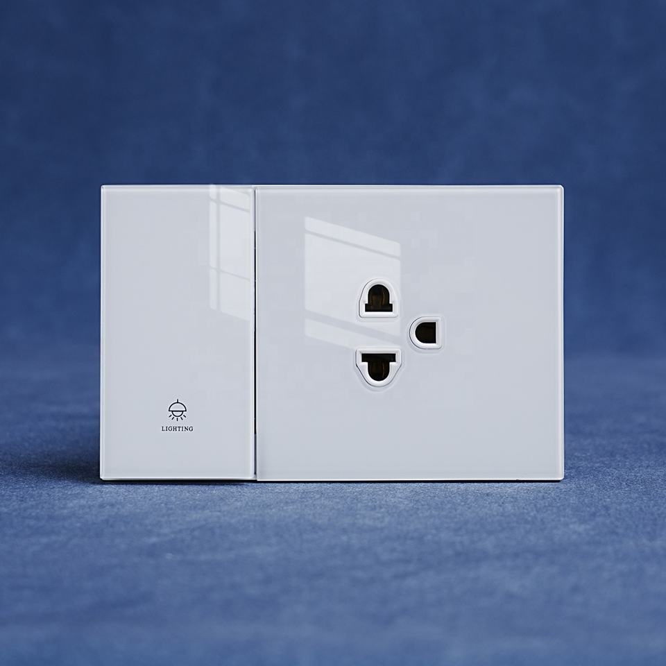 Thailand 3 Pole Socket + 1 Gang 1 Way 2 Way Power Switch Wall Flush ...
