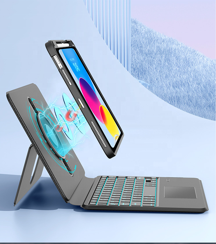 Portable Rotation Case Keyboard Touchpad Backlit Wireless Keyboard for ...