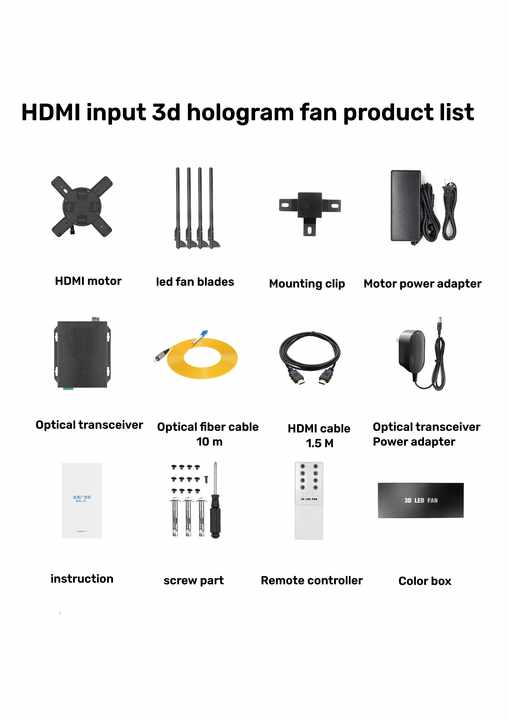 Holographic Fan - 3D Display Hdmi-Input for Interactive Fun