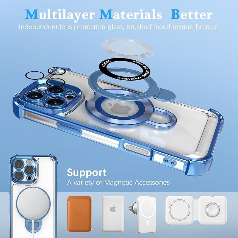 For 17 Strong Magnetic Electroplate Transparent TPU+Acrylic Protective ...