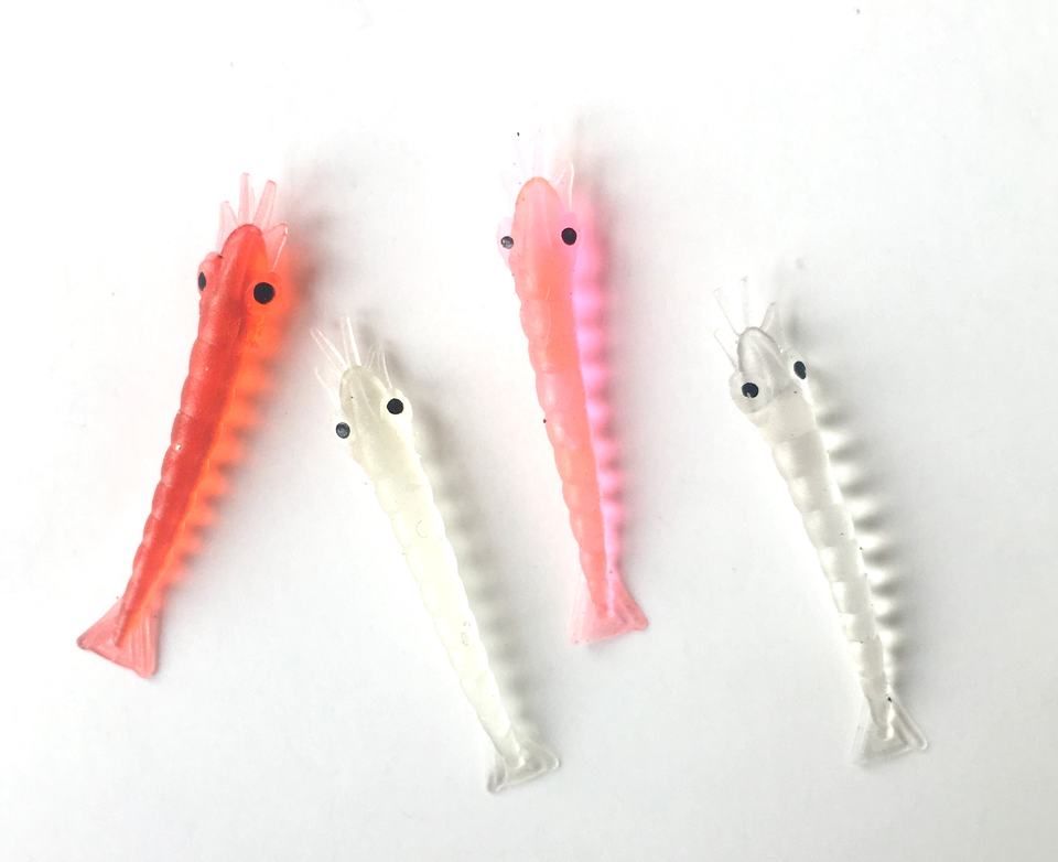 Ready 4cm Shrimp PVC Plastic Artificial Topwater Baits Without Hooks ...