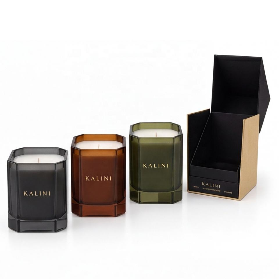 Frosted Square Glass Candle Jar with Lid 10oz Empty Vessel for Candle ...