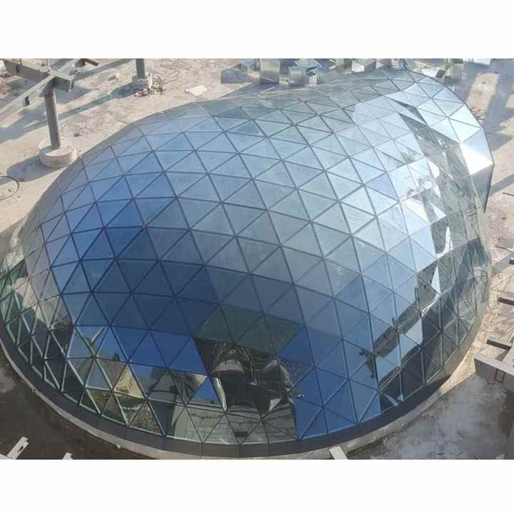 Steel Structure Dome Building Space Frame Tempered Glass