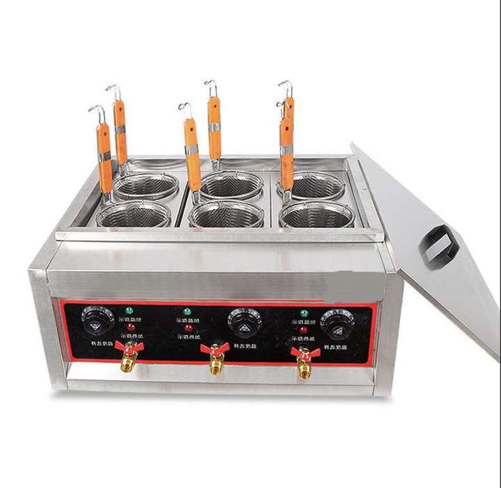 6 Basket Automatic Electric Heating Noodle Boiler Kitchen Equipment Noodle Cooker Fast Food ...
