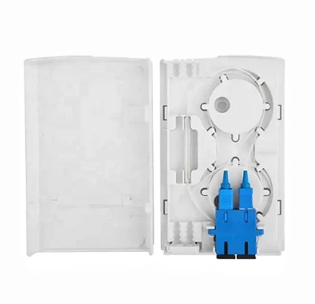 Indoor Wall Mounted 2 Core Fiber Optic Termination Box 2 Port Fiber Optical Faceplate Mini Ftth ...