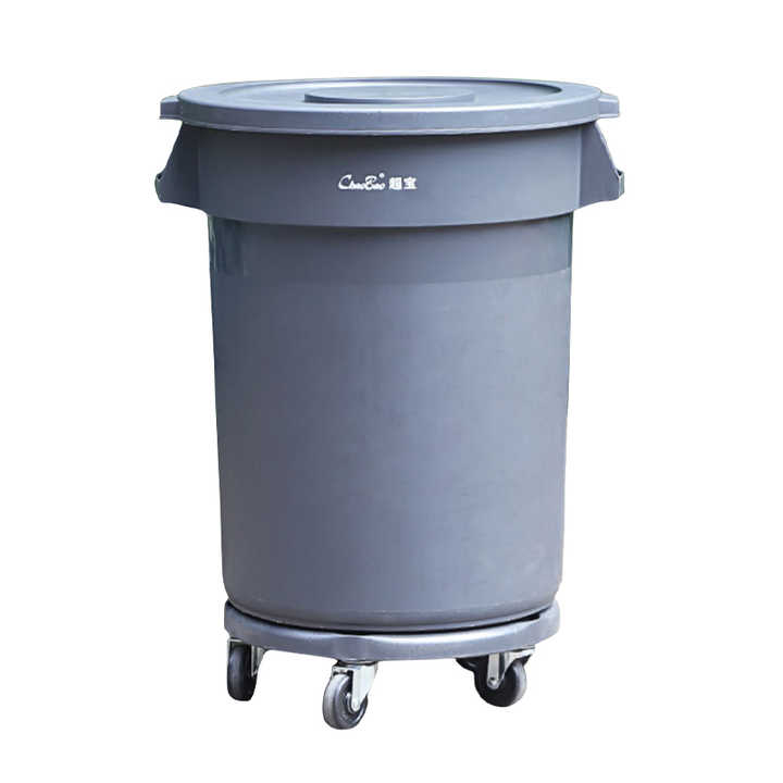 120L Large Commercial Plastic Round Bucket with Wheels Mobile Hotel ...