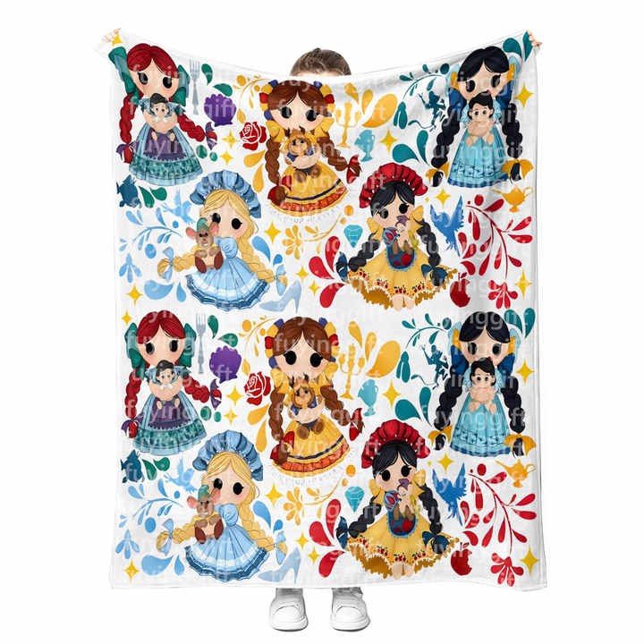 New Custom Mexican Talavera Princess Latina Girl Baby Blanket Concha ...