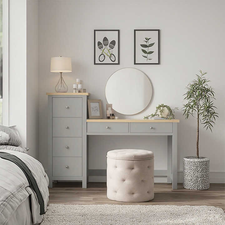 BIEN Modern MDF Wooden Bedroom Dressing Table with 6 Drawers