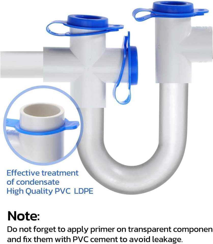 3/4" Standard Condensate Trap PVC U Trap for HVAC Systems