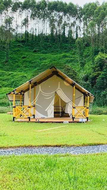 Outdoor Winter Waterproof Canvas Glamping Wood Pod Luxury
